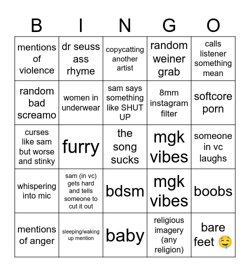 jathan names (mv) bingoe Bingo Card