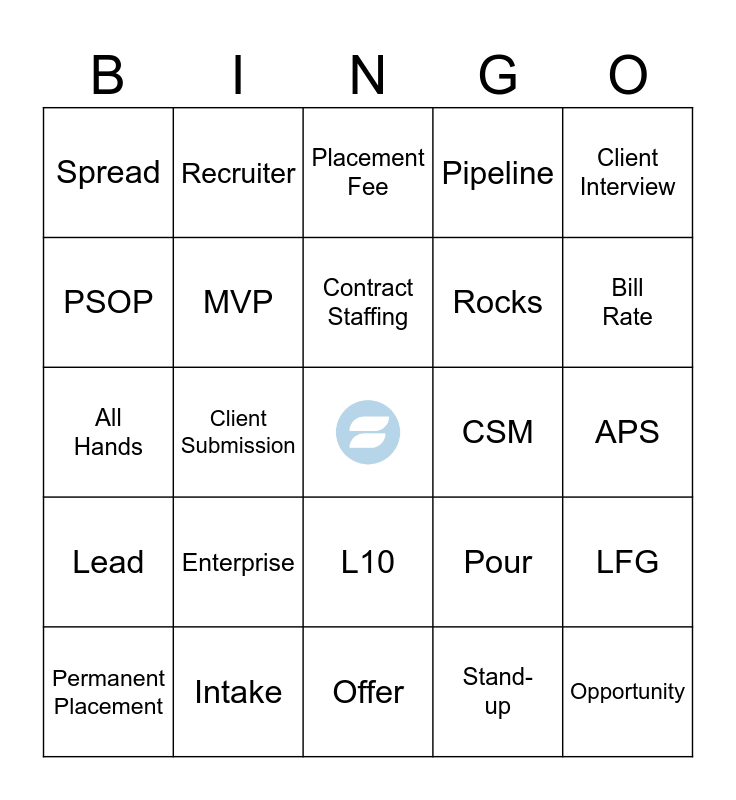 FTS Dictionary Bingo Card