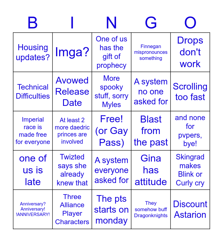 REVEAL STREAM Bingo Card
