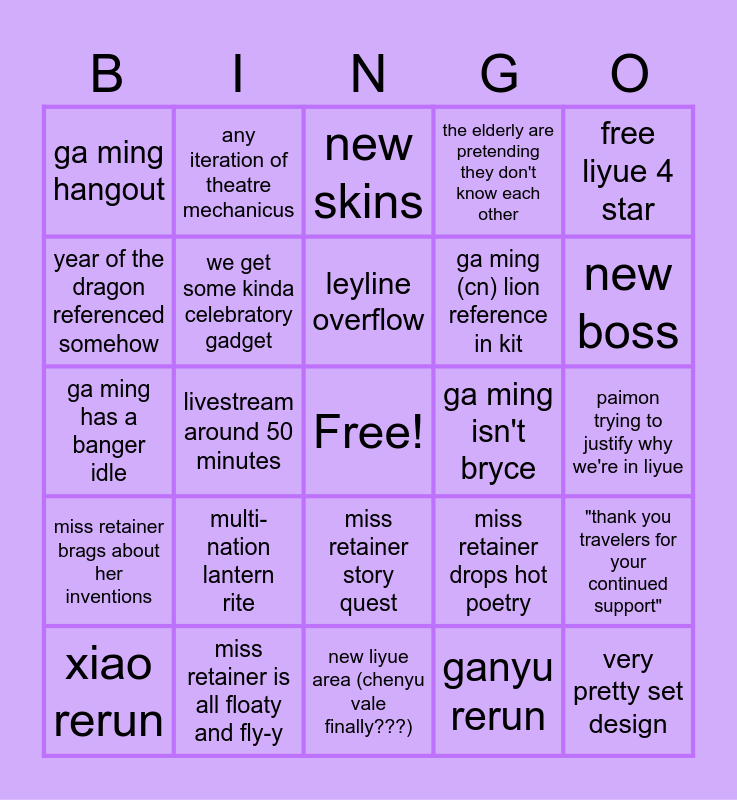 4.4 bingo for forlorn foremen Bingo Card