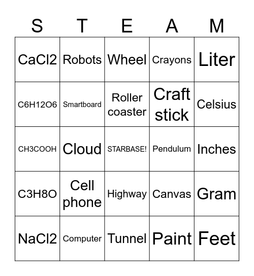 STARBASE STEAM BINGO Card