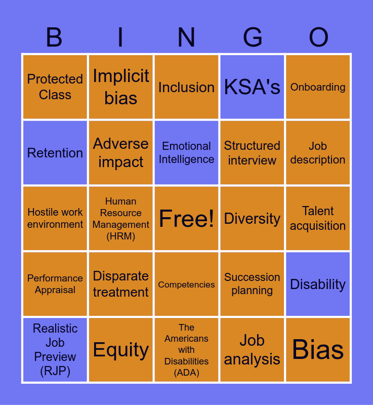 HR Bingo Card