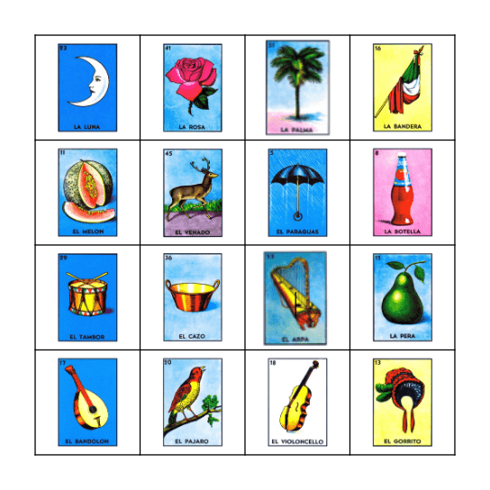 Lotería Bingo Card
