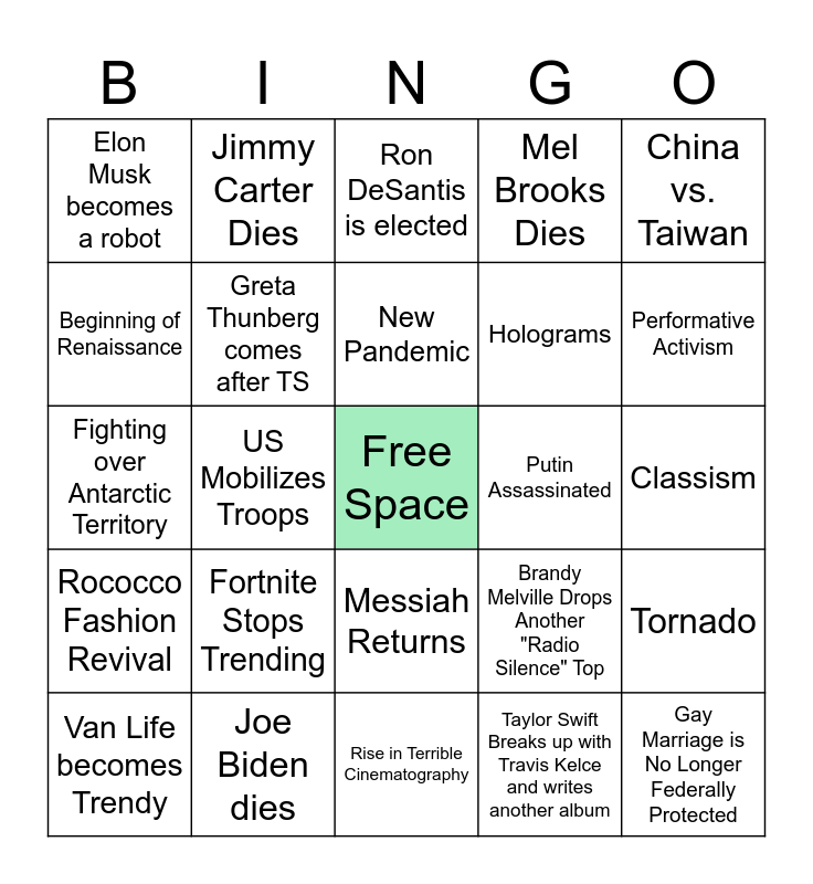 2024 Bingo Card Bingo Card