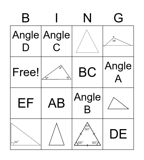 Congruent Triangles/Corresponding Parts Bingo Card