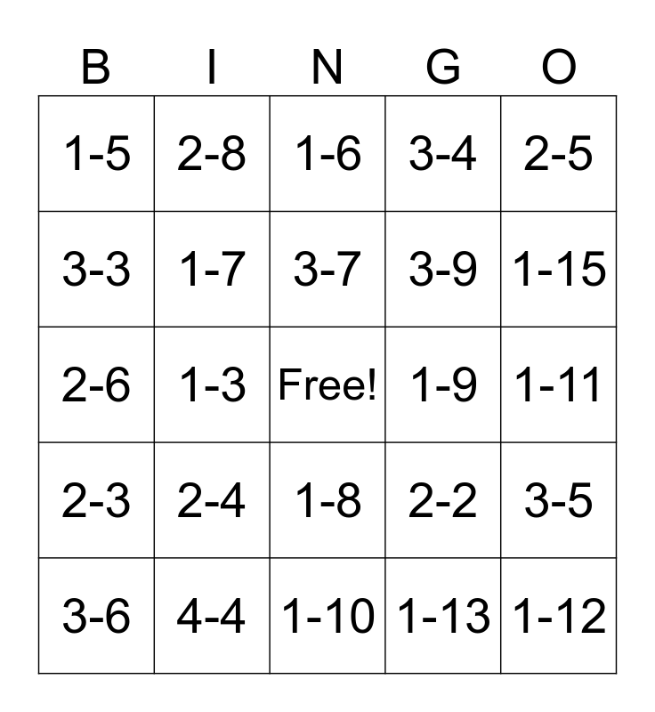 BG Unit 20 Bingo Card