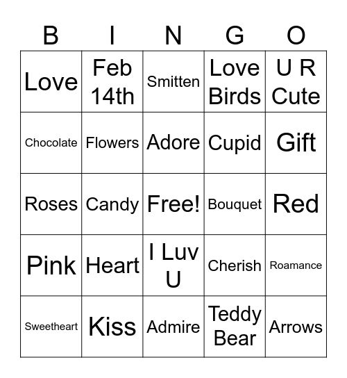 Valentine's Day Bingo Card