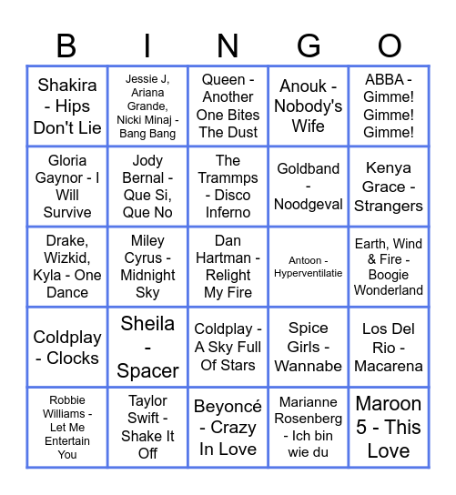 D16 TEAMWEEKEND DISCO BINGO Card