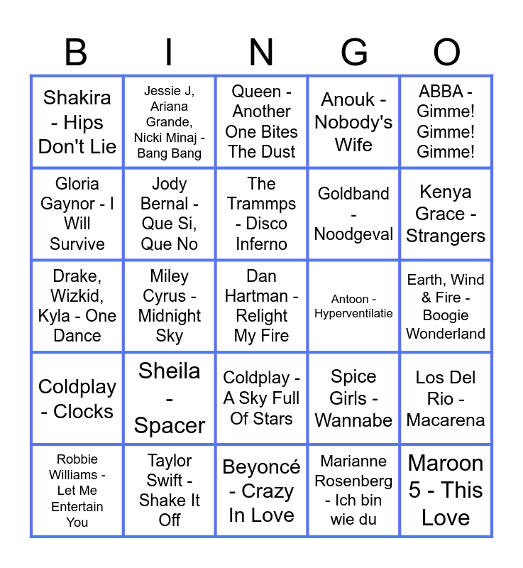 D16 TEAMWEEKEND DISCO BINGO Card