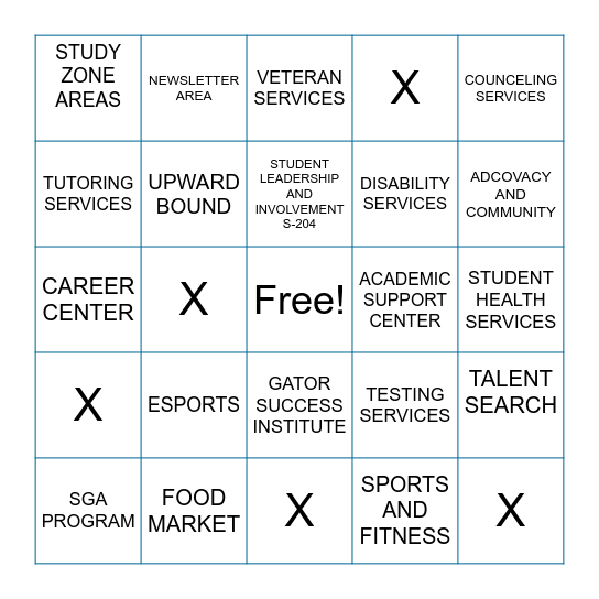 Student Leadership and Involvement Bingo Card