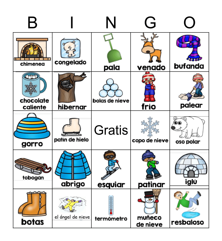 Loteria: Invierno Bingo Card