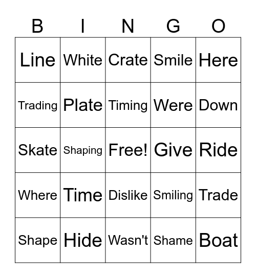 3rd grade Bingo Card