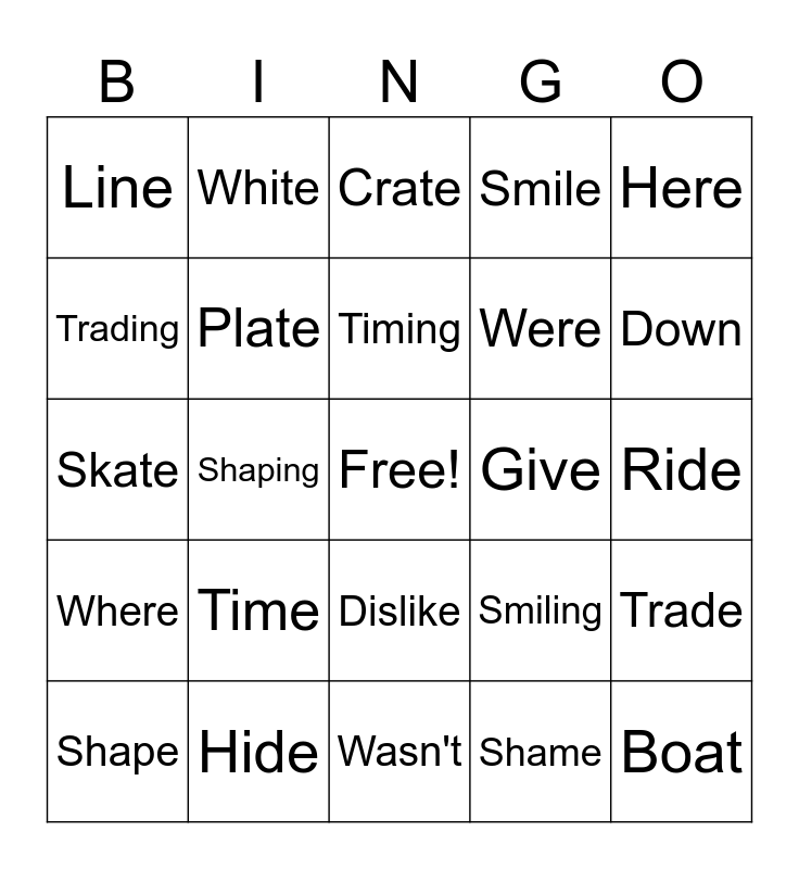 3rd grade Bingo Card