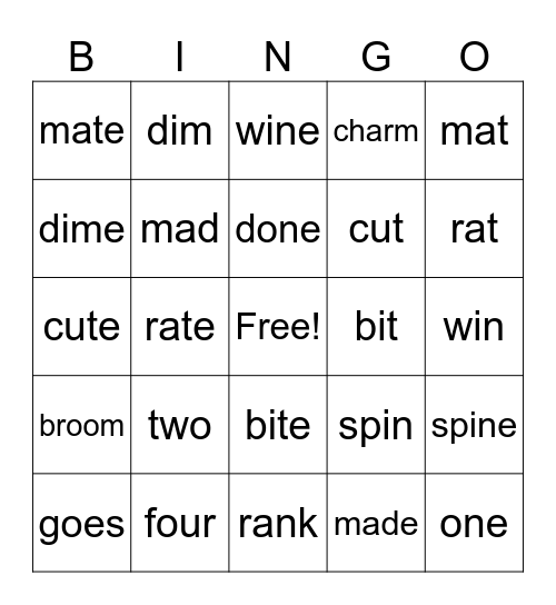 Level 25 Bingo Card