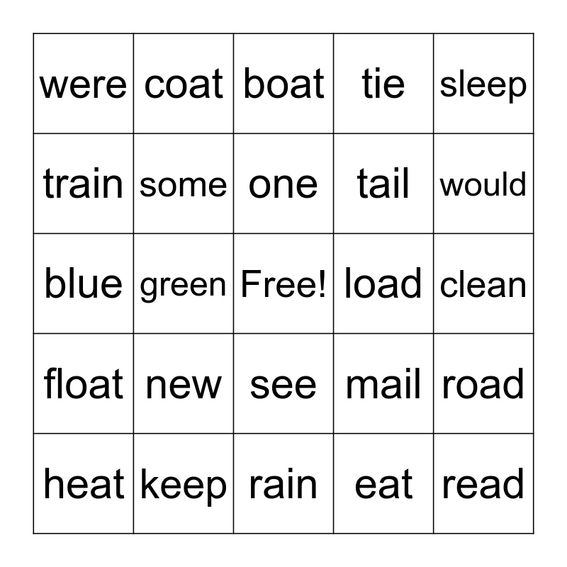 Superkids Unit 8 Bingo Card