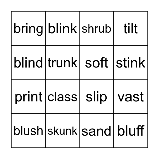 Wilson Bingo - Step 2 Bingo Card
