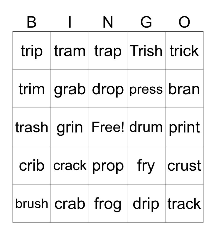 R Blend BINGO Card