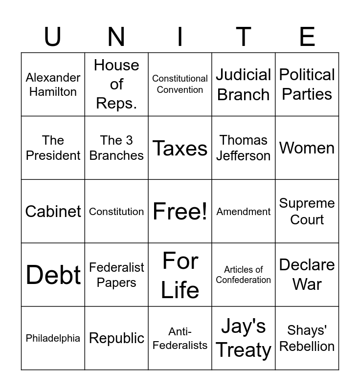 The New Republic Bingo Card