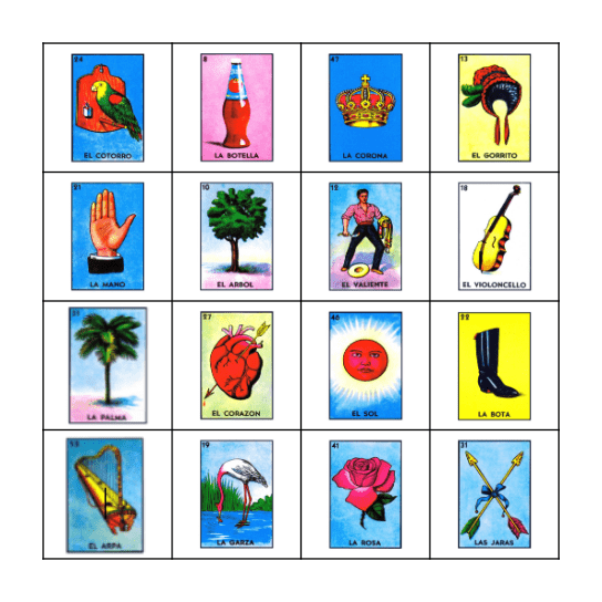 Loteria Mexicana Bingo Card