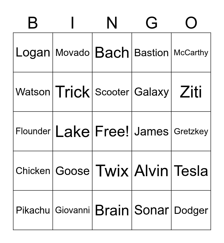 Beagle Bingo Card