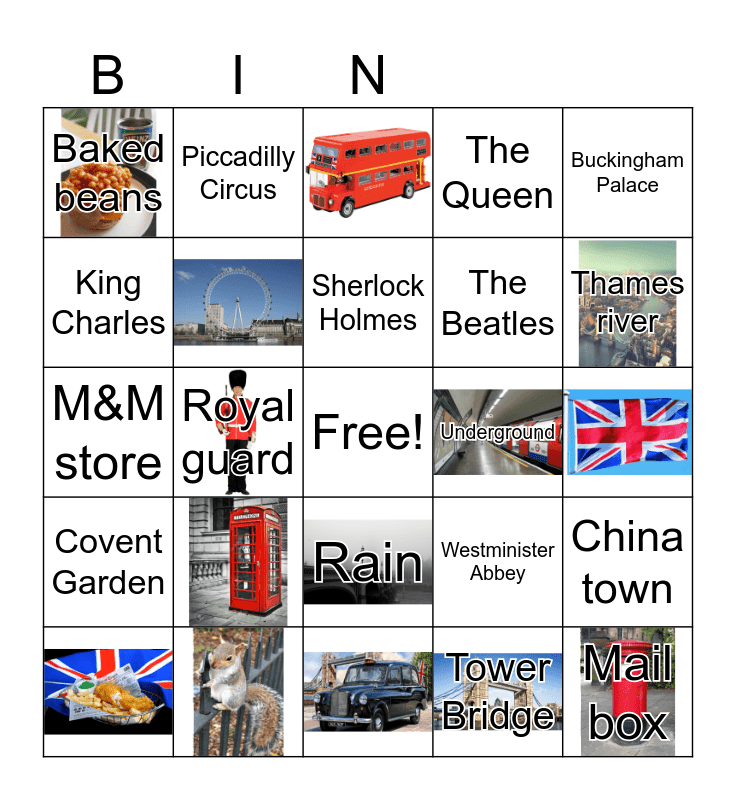 LONDON BINGO Card