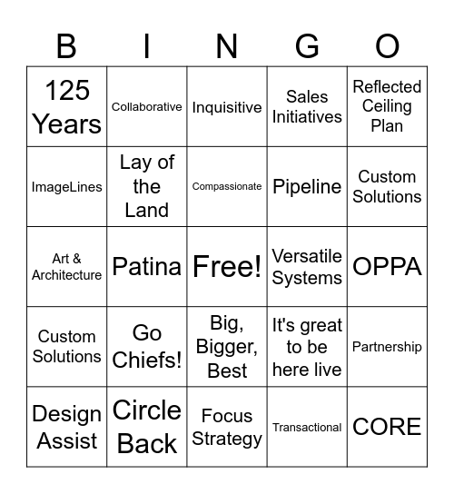 Town Hall Bingo Card