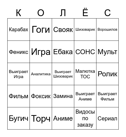 Bingo Card Bingo Card