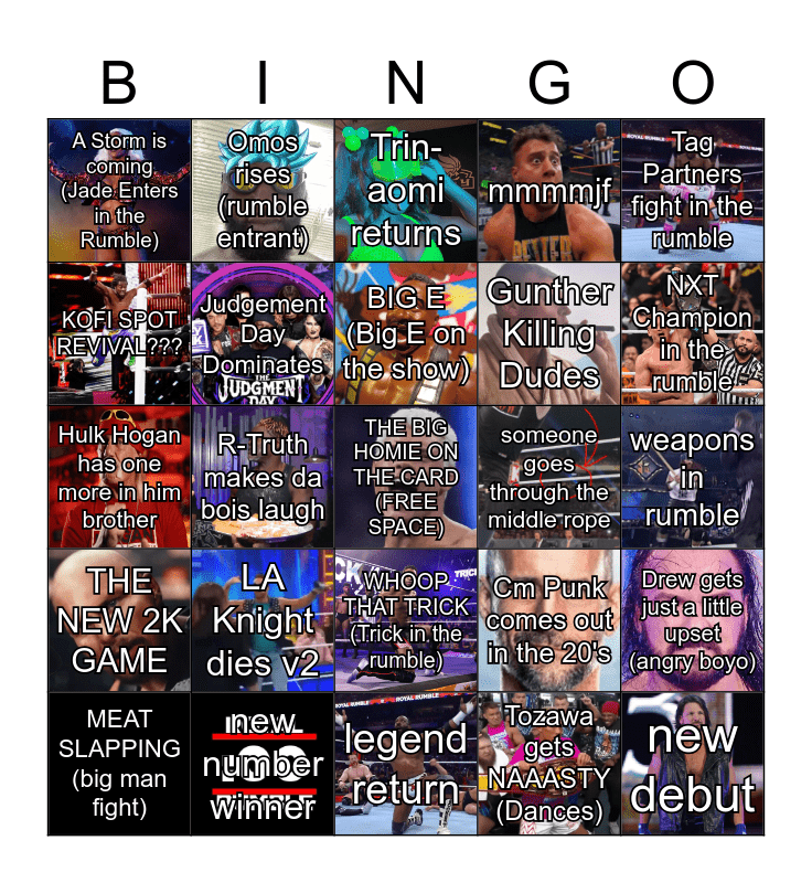 Rumble 24' Bingo Card
