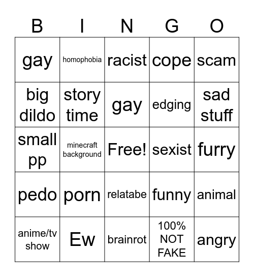 reddit bingo Card