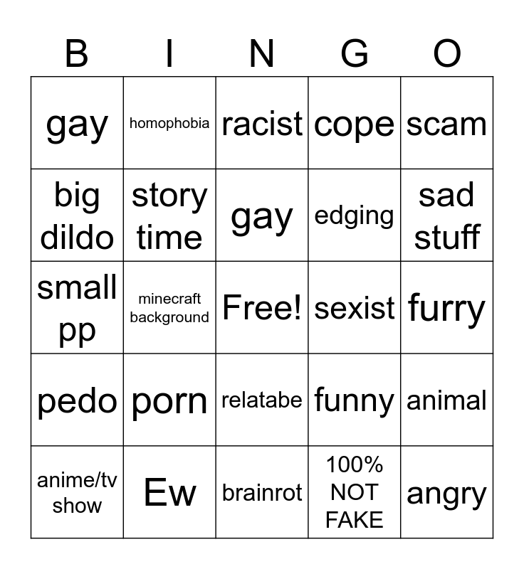 reddit bingo Card