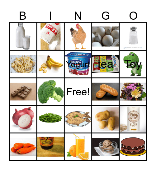 Grocery Store Bingo Card