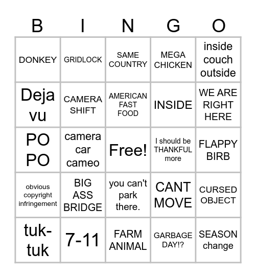 GEO GUESSIN' YO Bingo Card