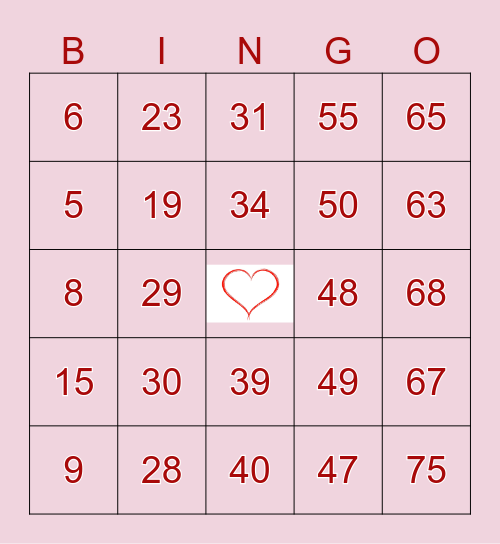 Ystävänpäivä Bingo Card