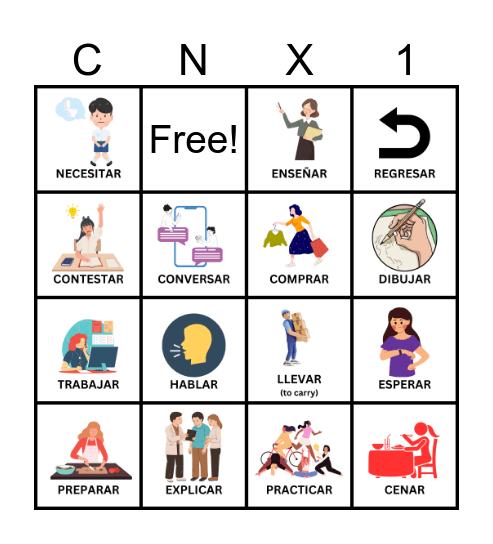 LOTERÍA VERBOS -AR Bingo Card