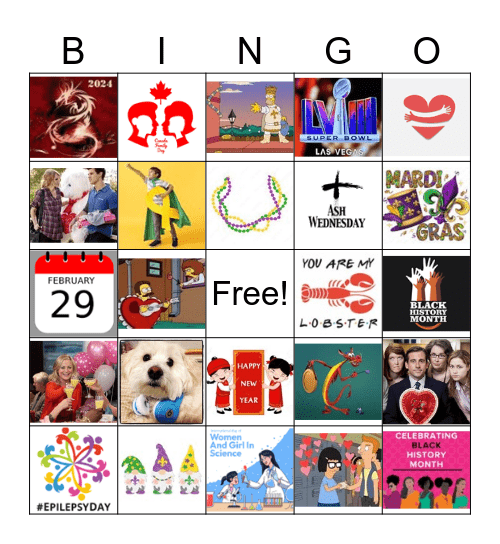 February Bingo 1 Bingo Card