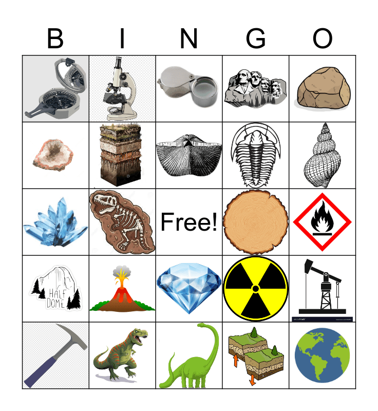 Geology Bingo Card