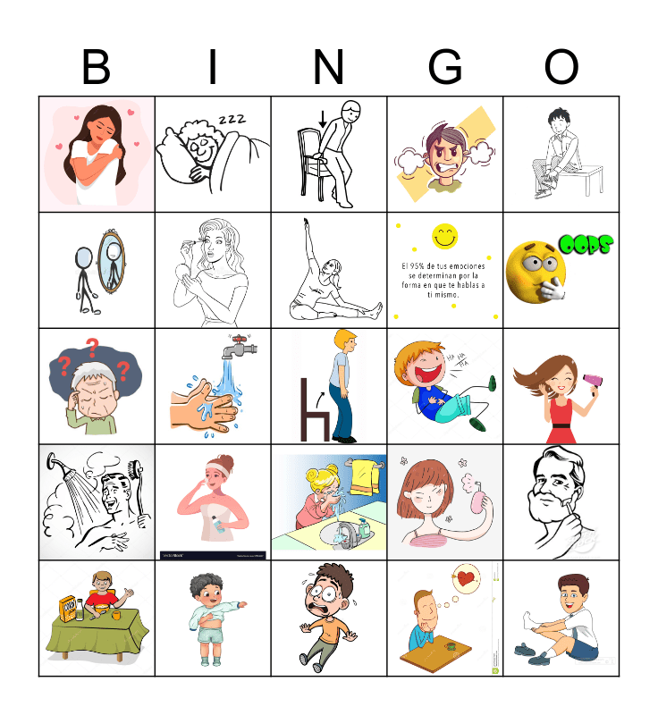 VERBOS REFLEXIVOS Bingo Card