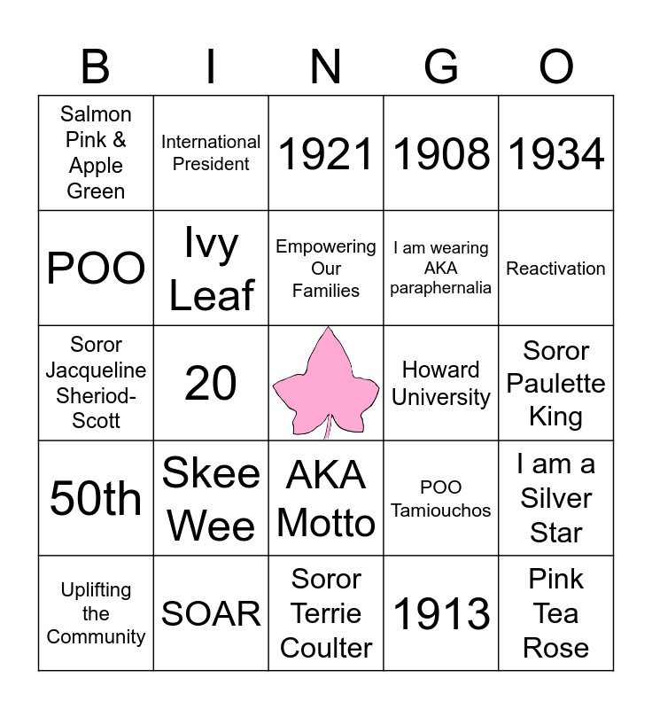Pretty Girl Bingo Card