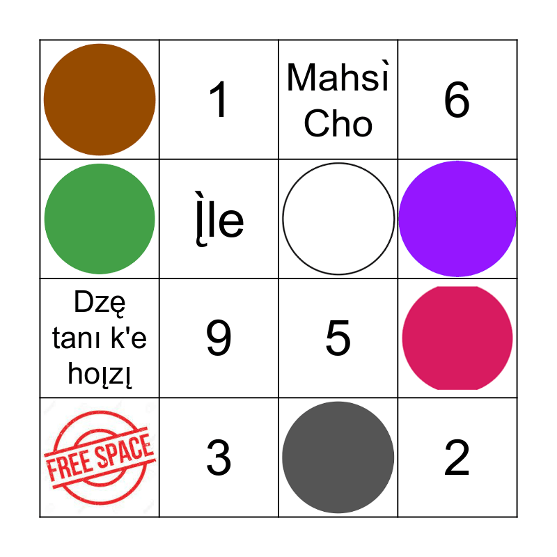 ~ Indigenous Languages Month ~ Mois des langues autochtones ~ Bingo Card