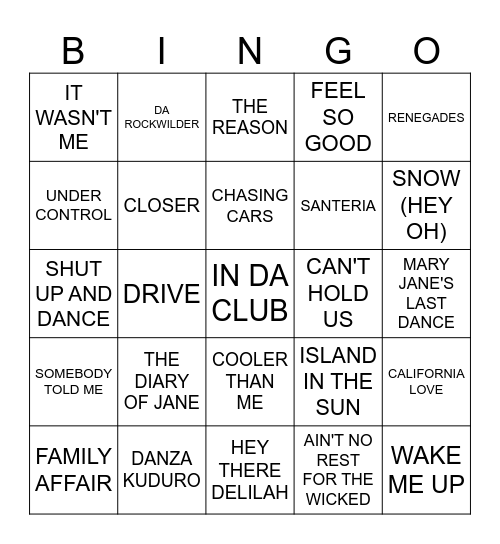 MILLENNIAL MIXTAPE Bingo Card