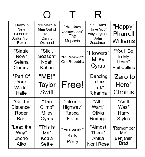 Family Night Bingo Card