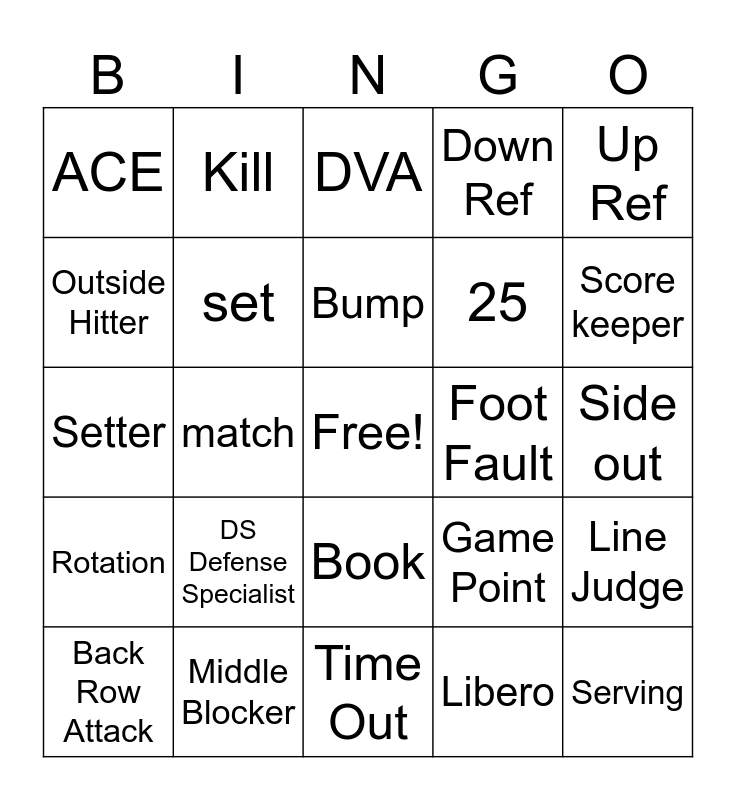 DVA 12U White Bingo Card