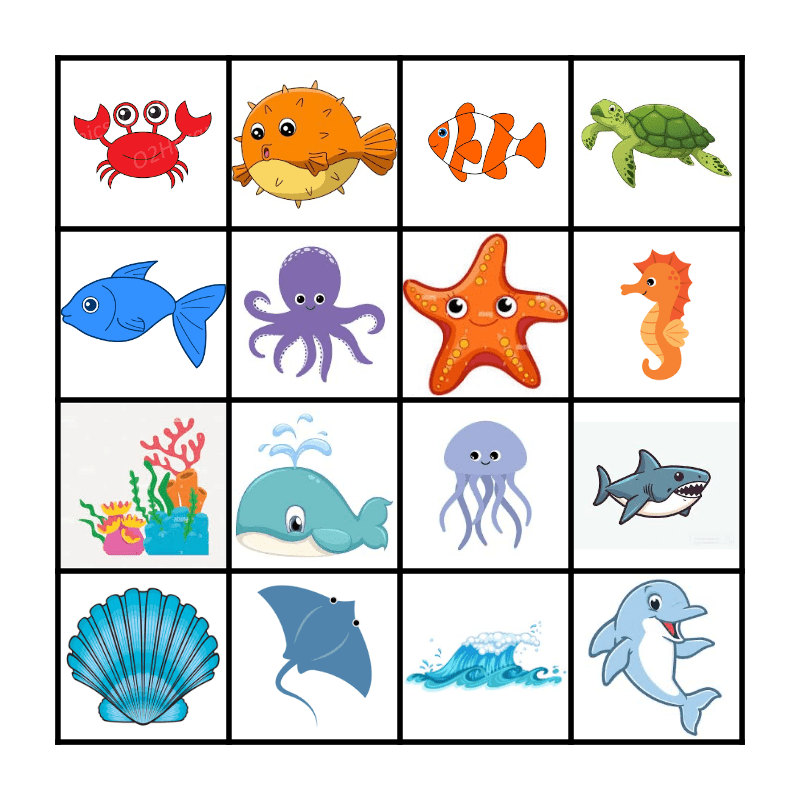 UNDER THE SEA BINGO Card