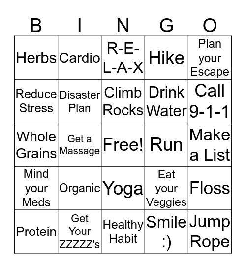 Health & Safety Bingo Card