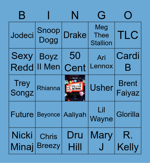 Trap & RnB Bingo Card