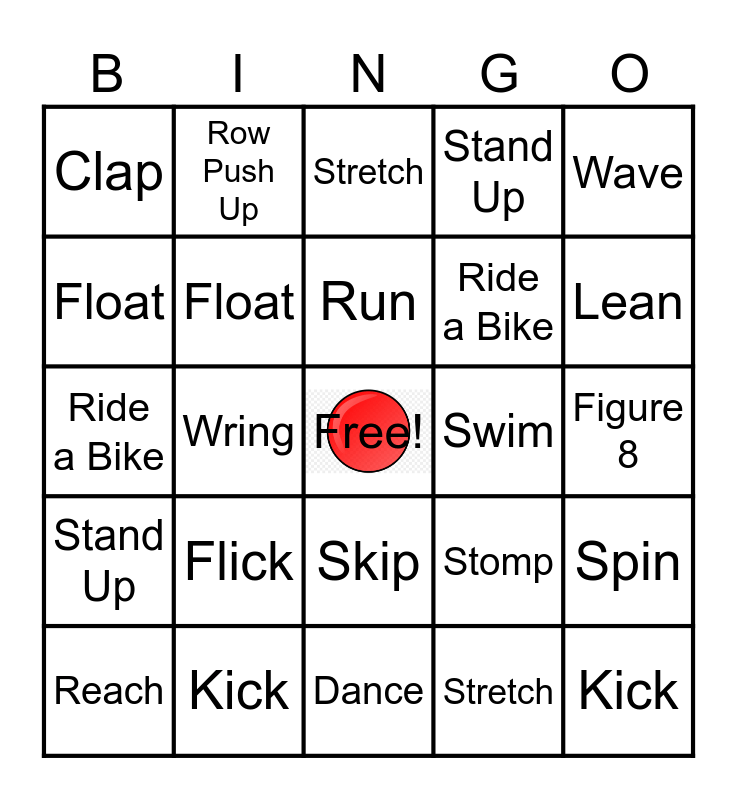 Movement Bingo Card