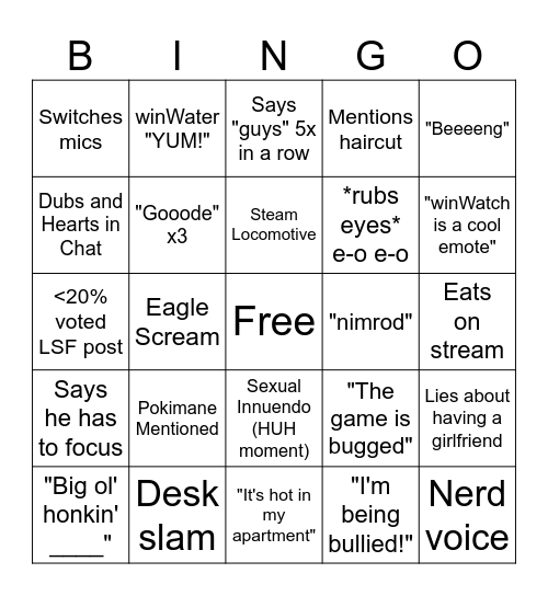 Windpress Bingo Card