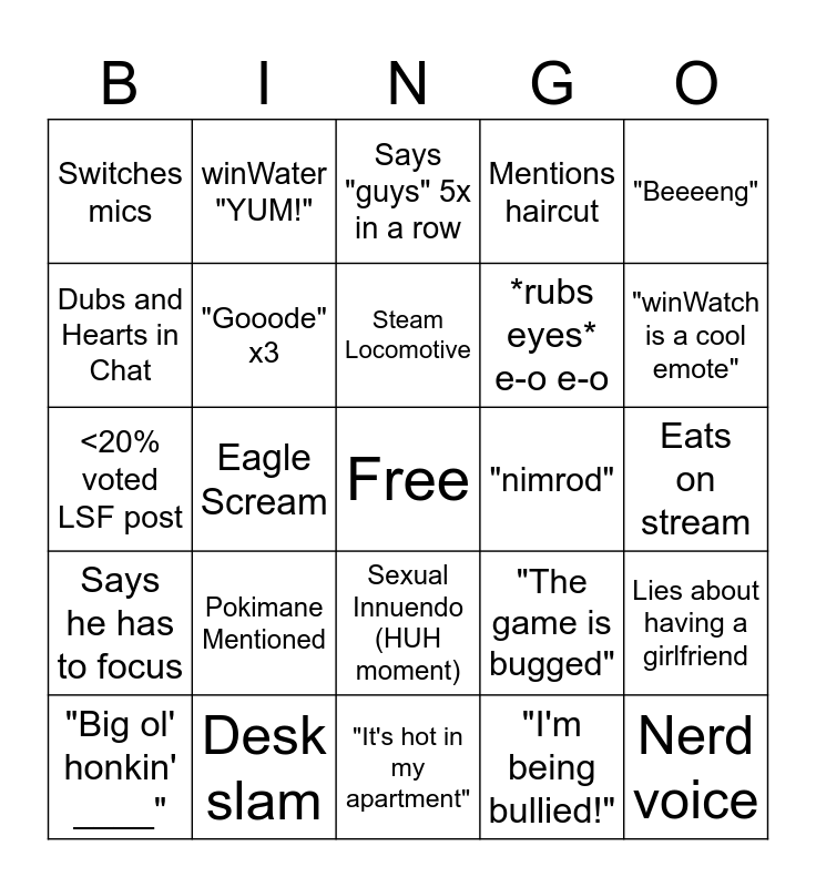 Windpress Bingo Card