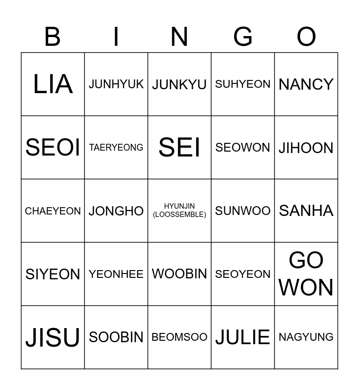 KAZUHA BOT LNY EVENT BINGO?! Bingo Card