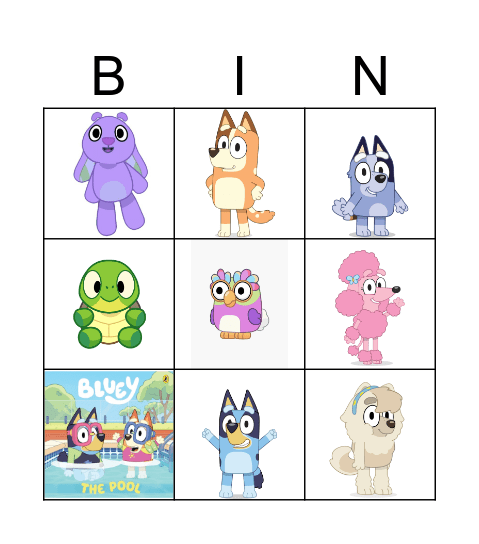Bluey Bingo Card